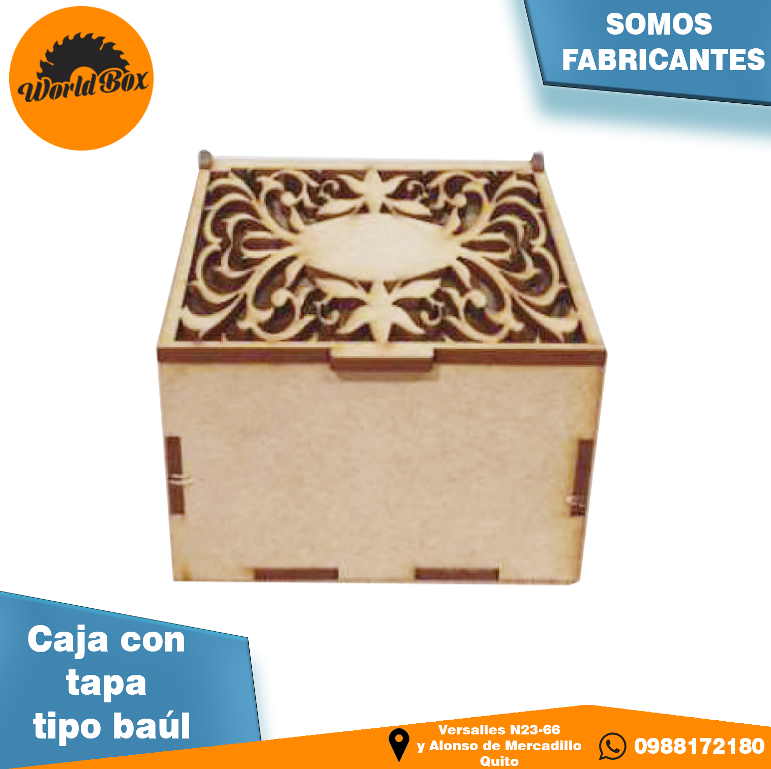 Caja con tapa tipo baúl - WORLD BOX